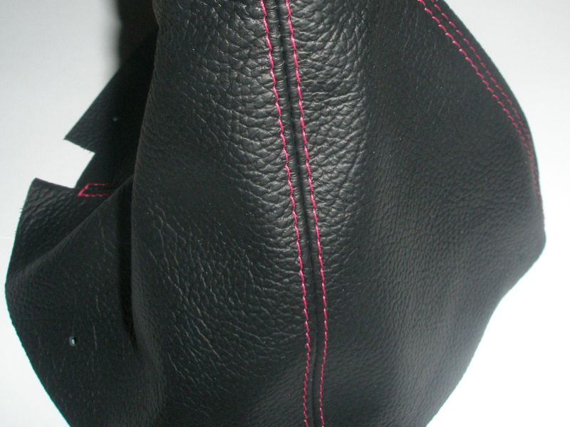 mk2 PINK-stitched shift boot.... black leather, new | VW Vortex ...